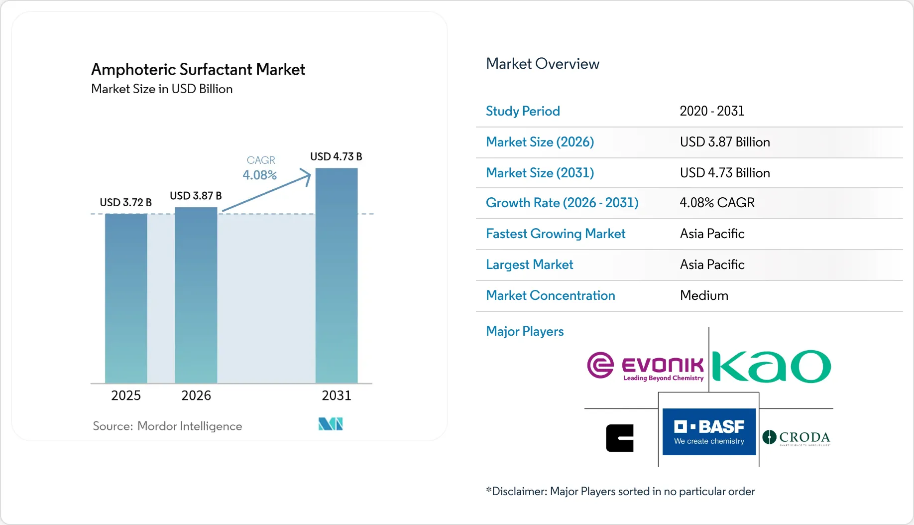 Amphoteric Surfactant Market Size, Growth, Share & Trends Report 2031